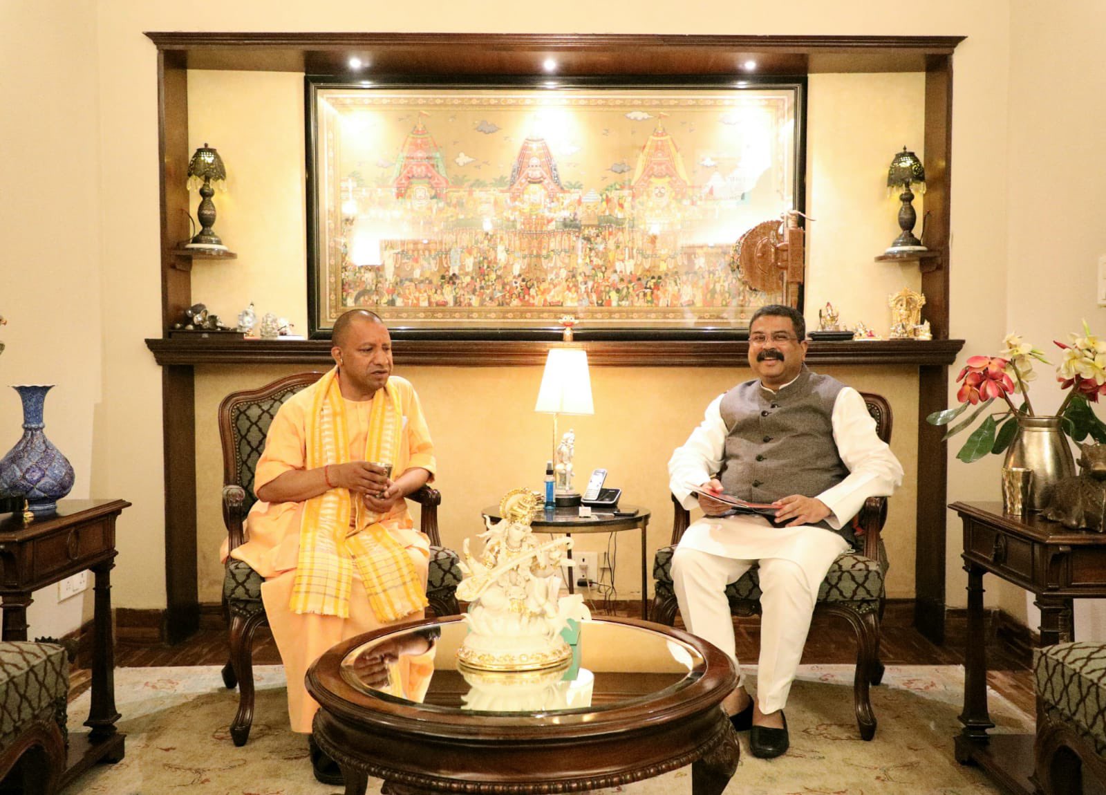 UP CM-designate Yogi Adityanath meets Dharmendra Pradhan in Delhi ... UP CM-designate Yogi Adityanath meets Dharmendra Pradhan in Delhi ...