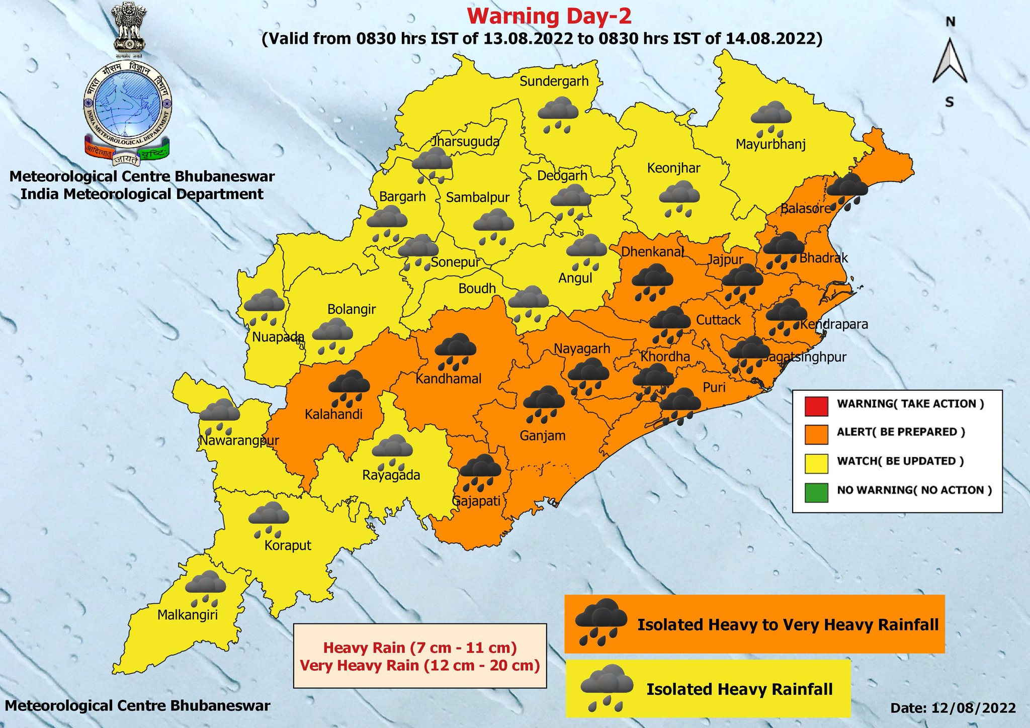 Heavy Rain Likely To Lash Odisha Till Aug 15 Imd Issues Orange Warning